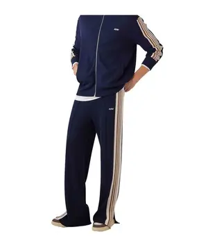 AUTRY Striped Wide-leg Pants - Navy