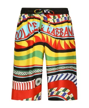 Dolce & Gabbana Carretto Printed Twill Jogging Shorts