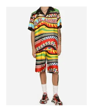 Dolce & Gabbana Carretto Printed Twill Jogging Shorts