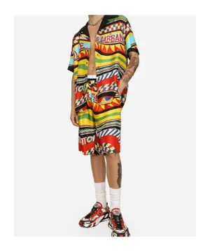 Dolce & Gabbana Carretto Printed Twill Jogging Shorts