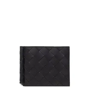 Bottega Veneta Intrecciato Bi-fold Card Holder - Black