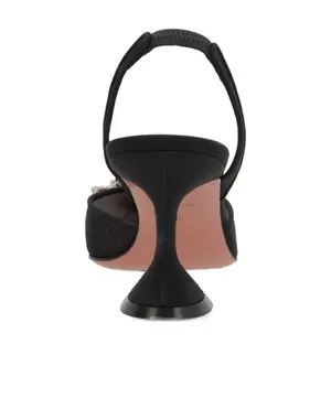 Amina Muaddi Pointed Toe High-heeled Sandals With Elastic Back Tie