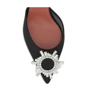 Amina Muaddi Pointed Toe High-heeled Sandals With Elastic Back Tie