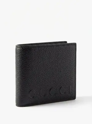Gucci Logo Embossed Bi-fold Wallet - Black