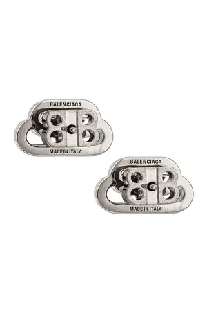 Balenciaga Logo Engraved Monogram Stud Earrings