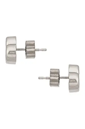 Balenciaga Logo Engraved Monogram Stud Earrings