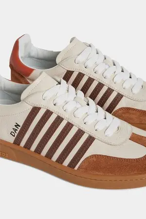 Dsquared2 Round Toe Low-top Sneakers - Beige/brown