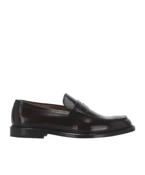 DOUCAL'S Penny-slot Almond Toe Loafers - Black