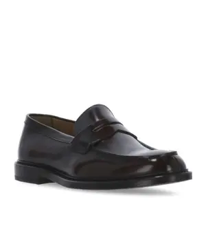 DOUCAL'S Penny-slot Almond Toe Loafers - Black