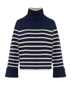 Rag & Bone Rag & Bone Striped Turtleneck Knitted Jumper Navy