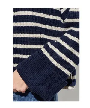 Rag & Bone Striped Turtleneck Knitted Jumper - Navy