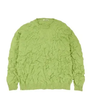 Auralee Textured Crew Neck Long Sleeve Sweater