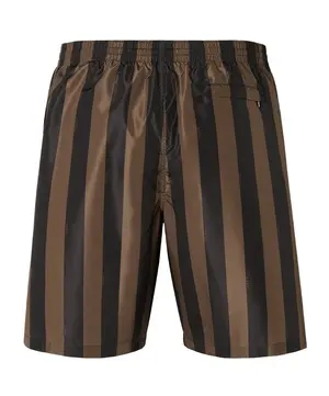 Fendi Striped Drawstring Swim Shorts
