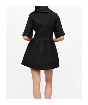 GANNI Bonded Crepe Mini Dress With Zip Fastening