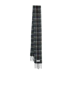 Marni Checked Fringed Scarf - Black