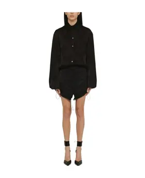 Attico The Drawstring Hem Mini Satin Dress