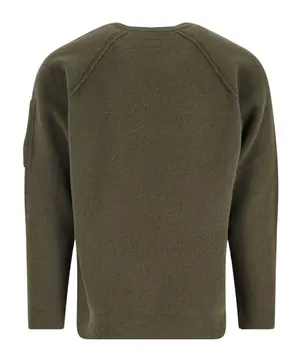 C.P. COMPANY Logo Patch Crewneck Jumper - Brown