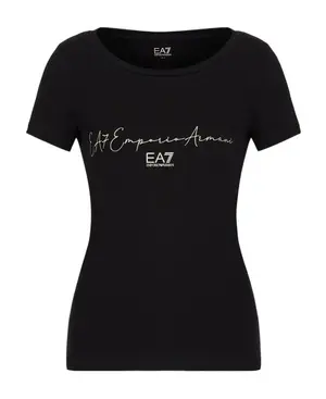 EA7 Logo Short-sleeve T-shirt - Black