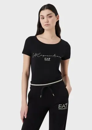 EA7 Logo Short-sleeve T-shirt - Black