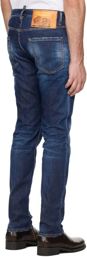 Dsquared2 Distressed Straight-leg Jeans - Blue