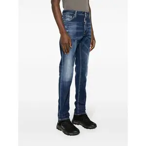Dsquared2 Distressed Straight-leg Jeans - Blue