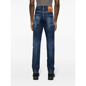 Dsquared2 Distressed Straight-leg Jeans - Blue