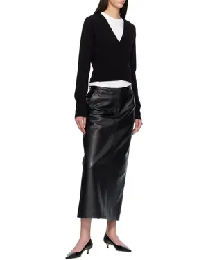 TOTEME Grained Leather Maxi Skirt