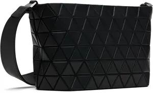 Issey Miyake Crystal Matte Zip-up Shoulder Bag - Black