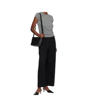 Issey Miyake Crystal Matte Zip-up Shoulder Bag - Black