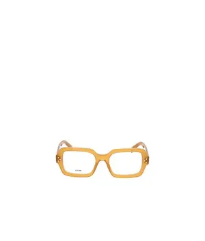 Celine Logo Flat Mirror Eyeglasses - Yellow