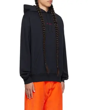 Marni Logo Print Drawstring Hoodie - Black