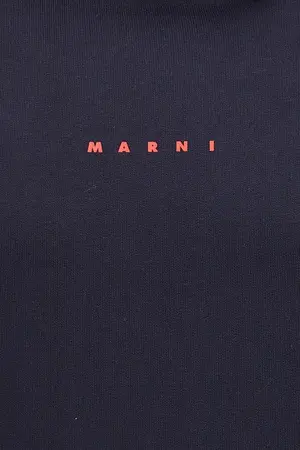 Marni Logo Print Drawstring Hoodie - Black