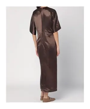 LOULOU STUDIO Round Neck Dress With Wide Sleeves And Slits