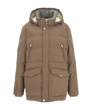 Brunello Cucinelli Zip-up Hooded Jacket - Brown