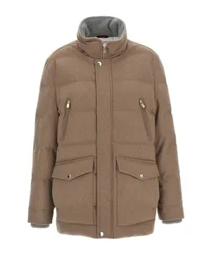 Brunello Cucinelli Zip-up Hooded Jacket - Brown