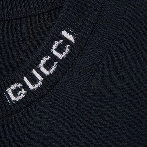 Gucci Logo Intarsia Knit T-shirt - Blue