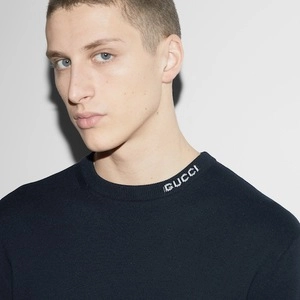 Gucci Logo Intarsia Knit T-shirt - Blue