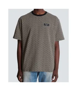Balmain Logo Patch Monogrammed T-shirt - Black