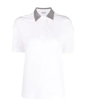 Brunello Cucinelli Stud Embellished Short-sleeved Polo Shirt