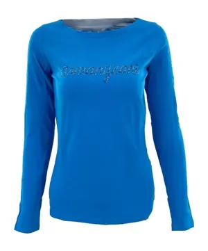 Emporio Armani Embellished Logo Long Sleeve T-shirt - Blue