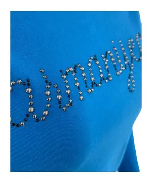 Emporio Armani Embellished Logo Long Sleeve T-shirt - Blue