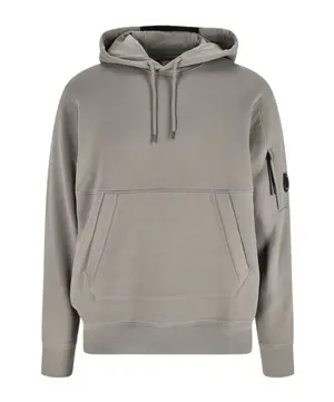 C.P. COMPANY Hooded Fleece Sweater With Kangaroo Pocket - Gray