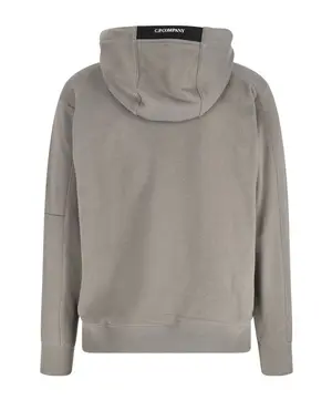 C.P. COMPANY Hooded Fleece Sweater With Kangaroo Pocket - Gray