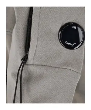 C.P. COMPANY Hooded Fleece Sweater With Kangaroo Pocket - Gray