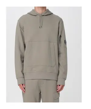 C.P. COMPANY Hooded Fleece Sweater With Kangaroo Pocket - Gray