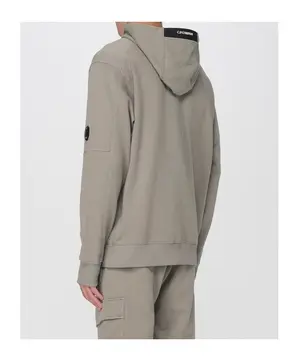 C.P. COMPANY Hooded Fleece Sweater With Kangaroo Pocket - Gray