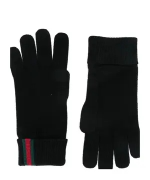 Gucci Striped Detailed Knit Gloves