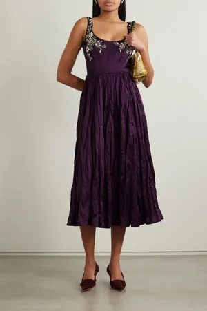 Erdem Sleeveless Embellished Midi Dress
