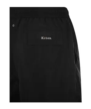 Kiton Short Drawstring Swim Shorts - Black