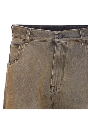 Fendi Logo Patch Straight-leg Long Jeans - Gray